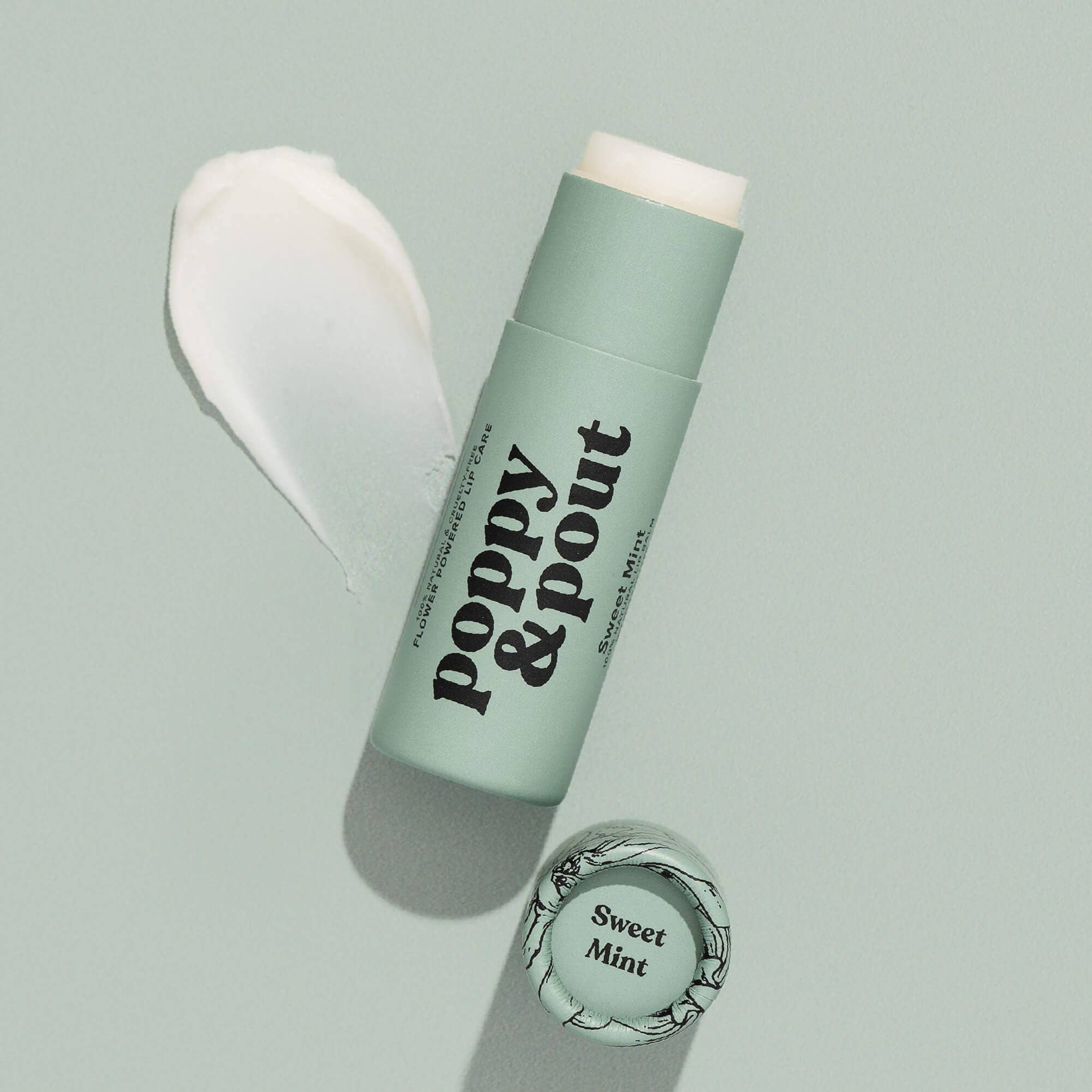 Poppy & Pout Lip Balm: Sweet Mint – Delta Dawn Gifts